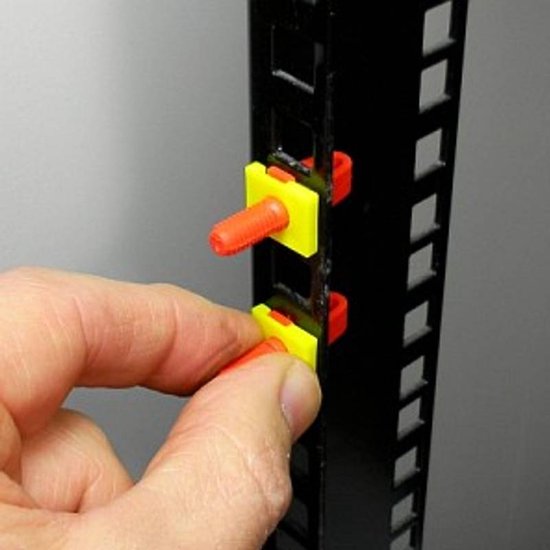 Minkels Set van 100stuks Rackstuds (rood) 19-inch rails met een dikte ...