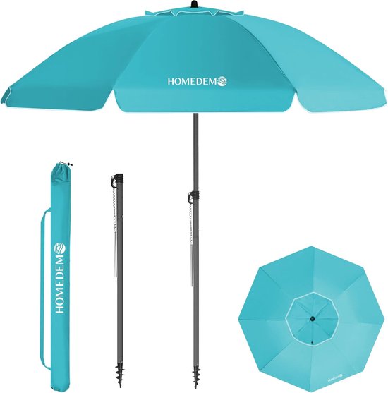 Parasol strandscherm, Ø 180 cm turquoise rond tuinscherm marktscherm ...