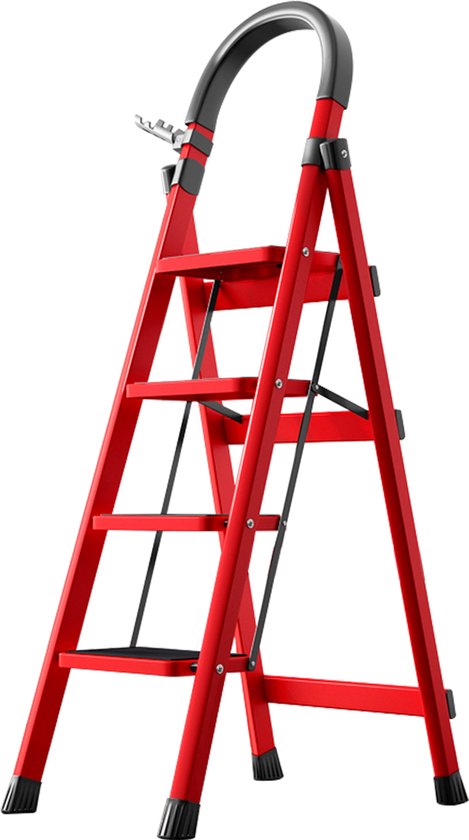 Foxsport Huishoudtrap 4 treden - Keukentrap Inklapbaar - Trap Ladder ...