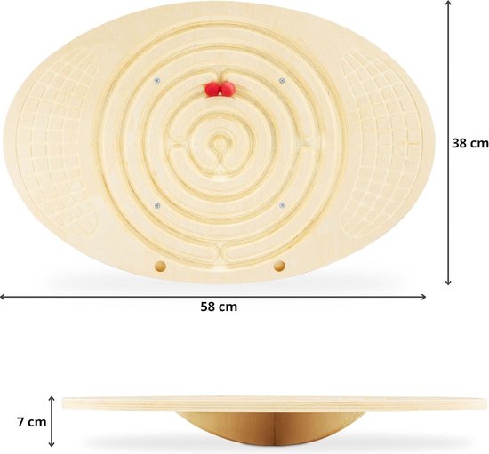 Wooden Balance Board with Ball Maze - Balancing Seesaw Labyrinth for ...