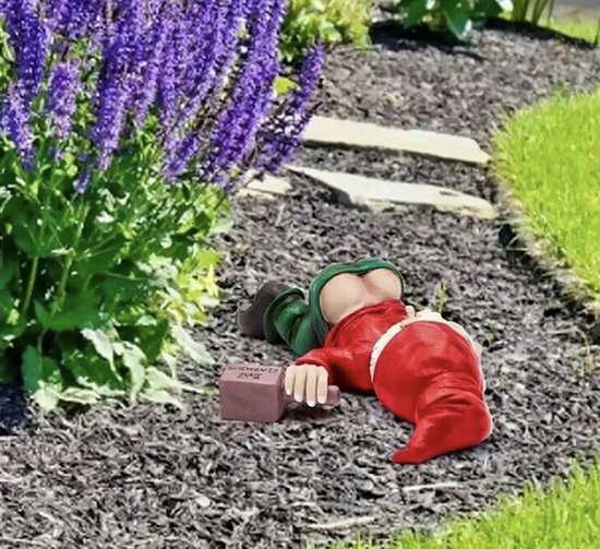 medj-tuinkabouter-kabouter-tuinbeeld-beeld-humor-dronken-cadeau | bol