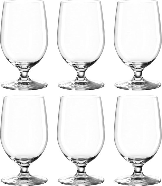 Waterglazen set van 6 - drinkglazen met getrokken steel - vaatwasmachinebestendig -... | bol