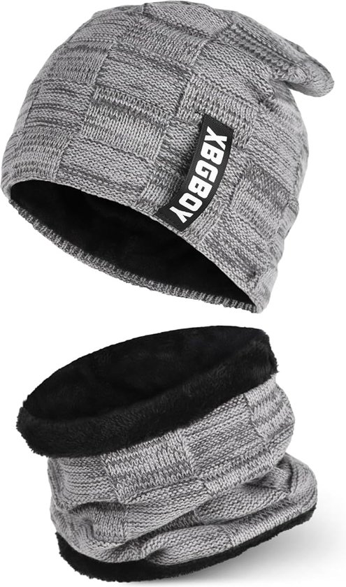 Winter heren muts met sjaalset Warme gebreide mutsen Mutsen Gebreide ...