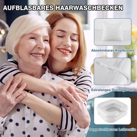 Haarwasbak voor bedlegerige personen - haren wassen in bed - opblaasbare shampoobak... | bol