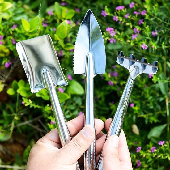 Mini Succulent Plant Tool Set - Stainless Steel Small Shovel Rake Spade ...