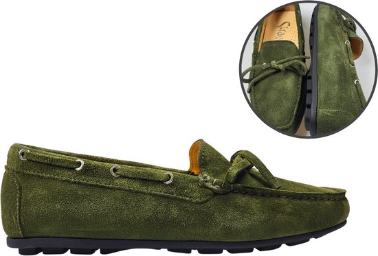 Stravers - Luxe Mocassins Maat 34 Donker Groen Dames Kleine Maten ...
