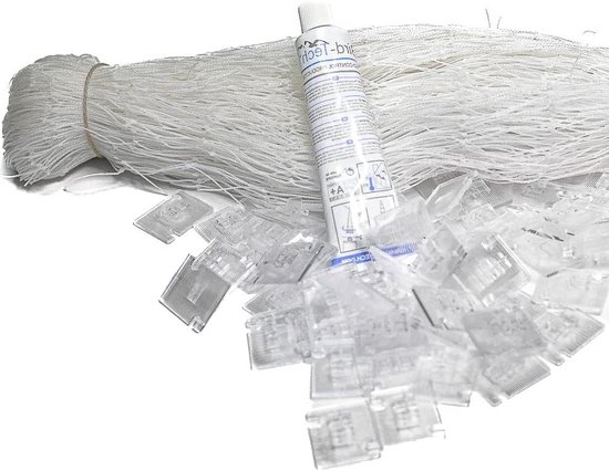 Transparant katten balkonnet met bevestigingshaken en siliconen - 80 ml ...