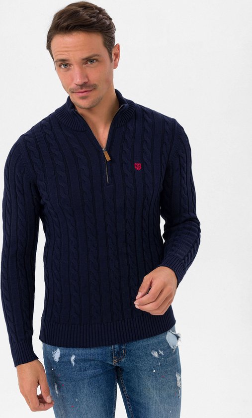 Jimmy Sanders Trui - Sweater - 100% Katoen Heren Navy - 3Xl | bol