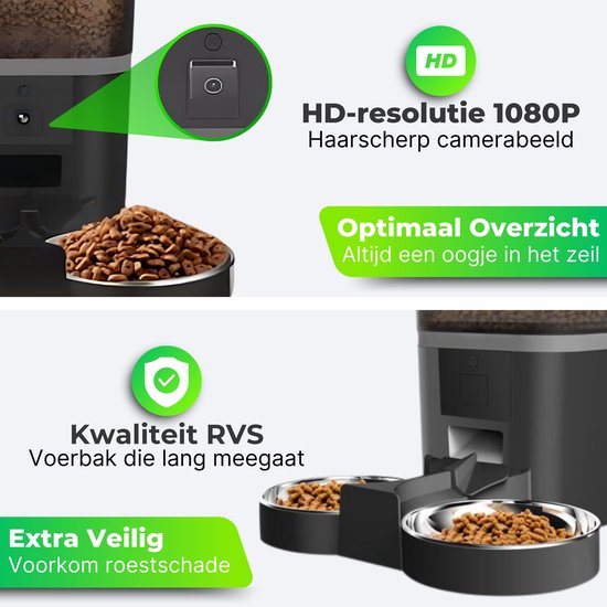 Prime AnimalZ 2 in 1 Automatische voerbak kat en hond - Voerautomaat ...