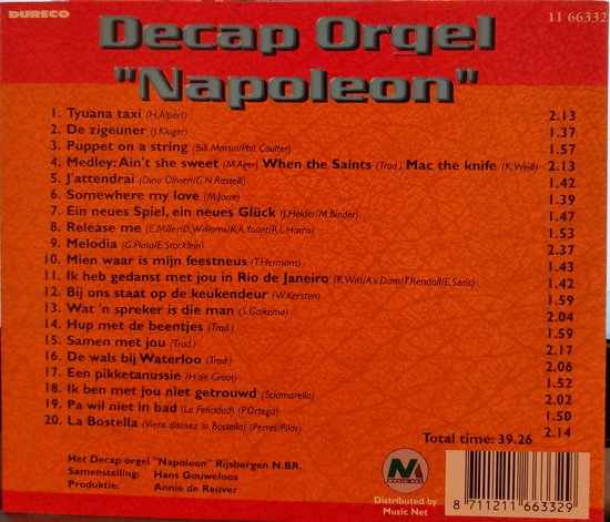 Decap Orgel Napoleon - CD Album | bol