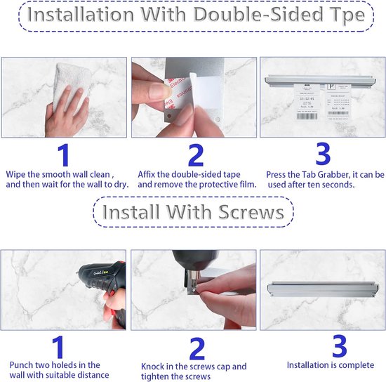 20 In Tab Grabber, Aluminium Check Holder Keuken met Schroeven ...