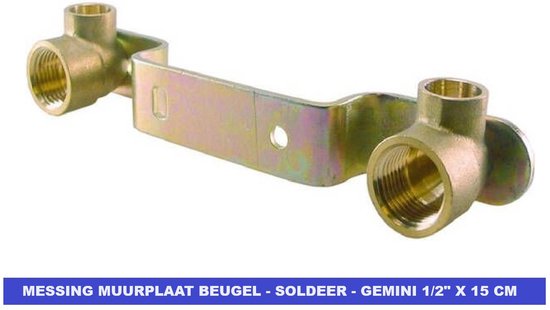 MESSING MUURPLAAT BEUGEL - SOLDEER - GEMINI 1/2" X 15 CM - HART - HART ...