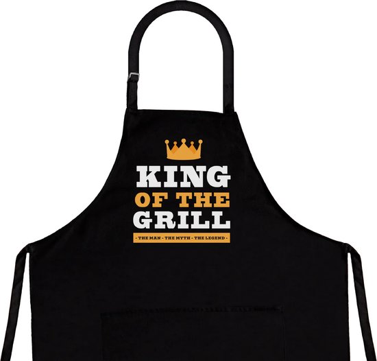 Schort King of the Grill- Barbecue schort - Zwart - Koken - Kookschort ...