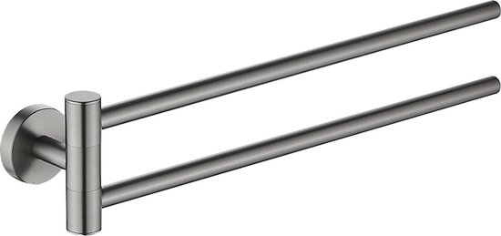 Handdoekrek draaibaar gun metal rond | bol