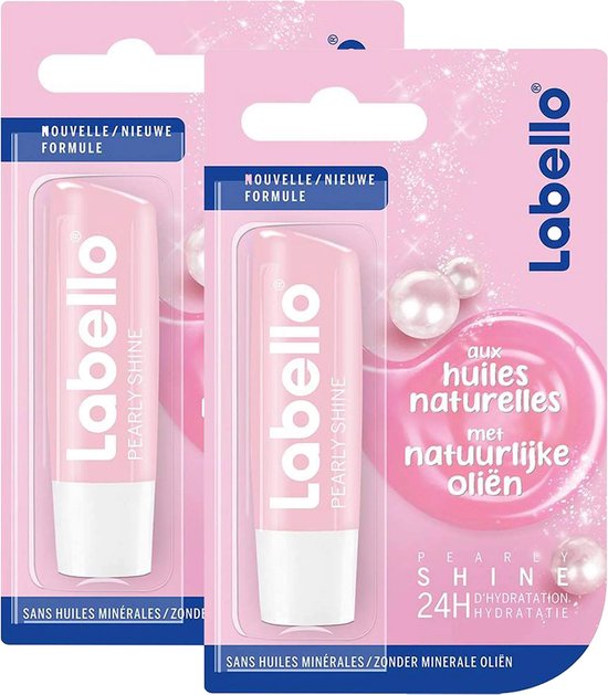 Labello Lippenbalsem Pearly Shine Duo Blister - 2x 4,8 gr. 5.5 ml | bol