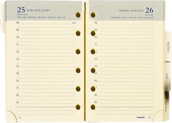 Brepols agendavulling 2025 - Brefax 21 - Vulling - Dagoverzicht - 1d/1p - 8 x 12,5 cm | bol