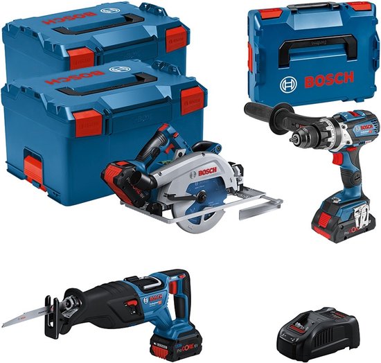 Bosch Professional Accu combiset 3-delig 18V 1x 4.0 2x 5.5Ah in L-Boxx ...
