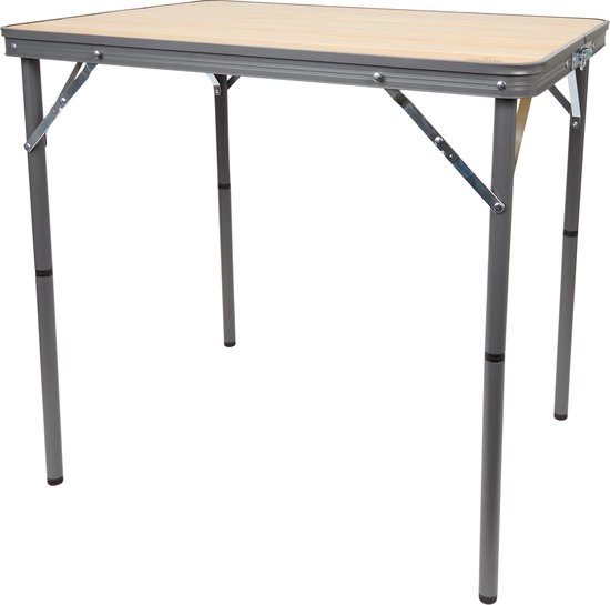 Froyak campingtafel | 75 x 55 x 70 cm|Aluminium,Bamboe | bol