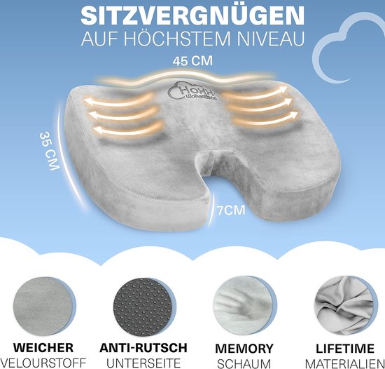 Wolkenthron Ergonomisch zitkussen voor bureaustoel of voor de auto ...