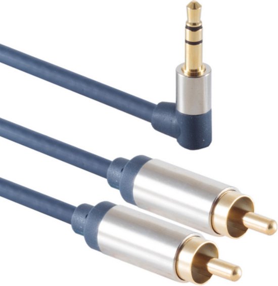 Stereo Tulp (m) - 3,5mm Stereo Jack Haaks (m) Kabel - Verguld - Premium ...