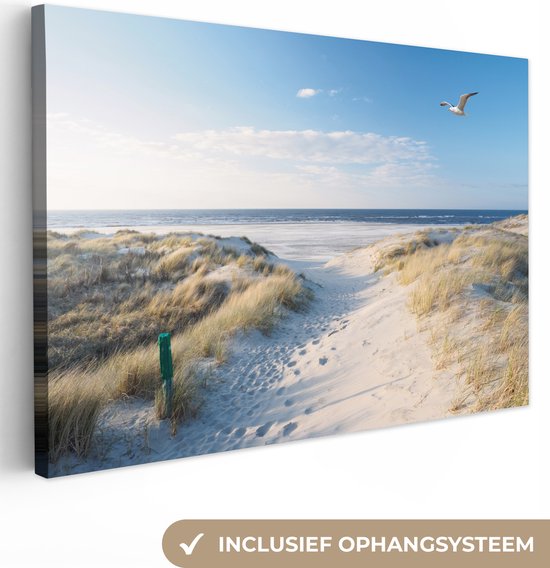 Canvas schilderij - Natuur en duinen 140x90 - Kamer decoratie accessoires -... | bol
