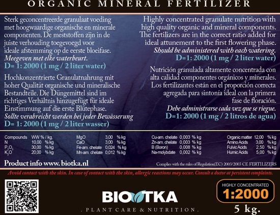 Microgranulé NPK 10-30-20 Phase de floraison 500 gr. - Bio Micro ...