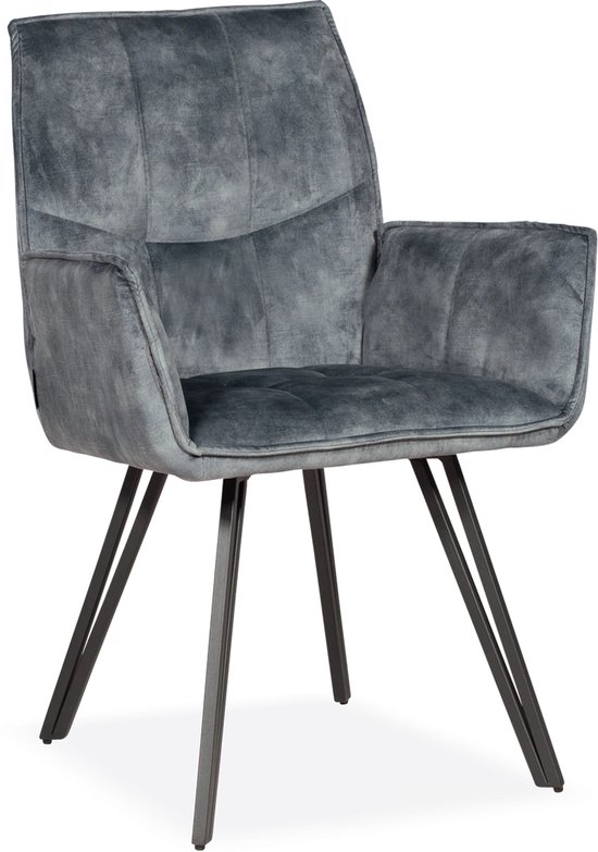 Armstoel Fancy - Adore Niagara - Eetkamerstoel met armleuning - Velvet ...