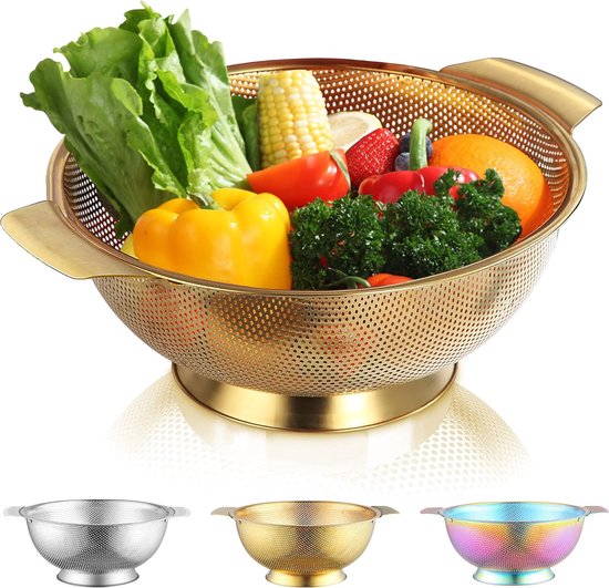 Gold Colander 5 kwart, professionele titanium goud plating ...