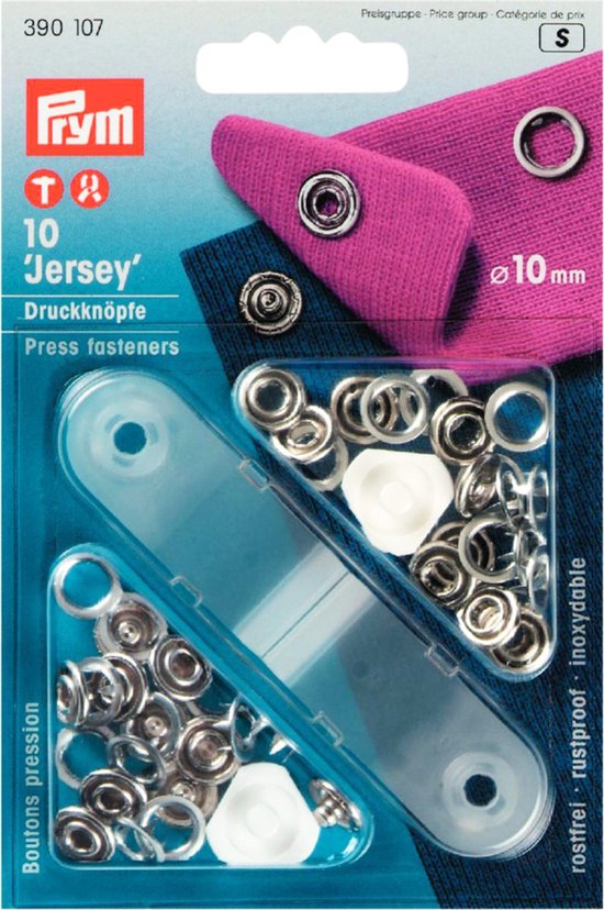 Prym Jersey Drukknopen 10 stuks 10 mm zilver 390 107 | bol
