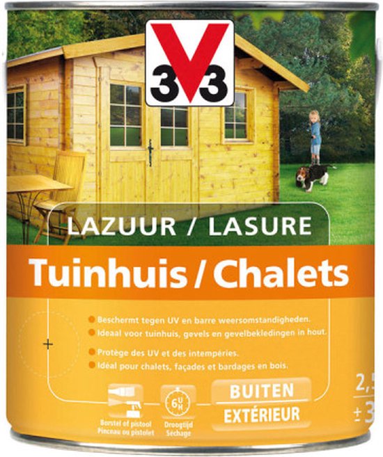 V33 Lazuur Tuinhuis - Mahonie - 0.75L - 12m² - Mahonie | bol