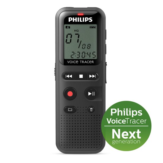 Philips DVT1160 Audiorecorder – Notities - 8 GB geheugen – Stemactivering - Zwart | bol