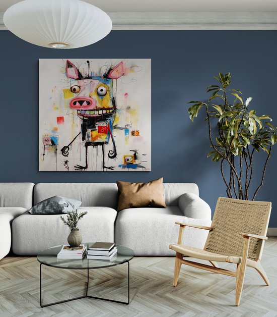 JJ-Art (Canvas) 60x60 | Gek varken, big in modern surrealisme ...