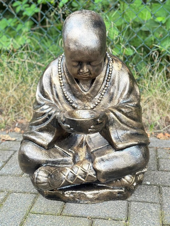 Goodyz- Oosterse Beelden – Boeddha – Monnik – 65cm hoog - Brons- Zittend | bol