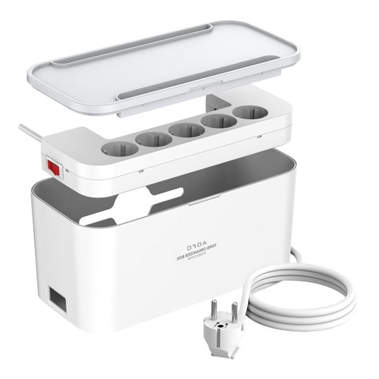 Kabelbox met stekkerdoos USB meervoudig stopcontact overspanningsbeveiliging 5... | bol
