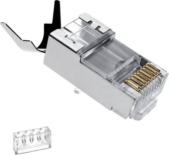 RJ45 Connector Cat7 - Metal Shielded FTP Modular Network Plug - 50 ...