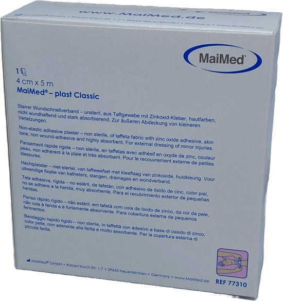 Maimed-plast Classic pleister op rol - 4cm x 5 m | bol