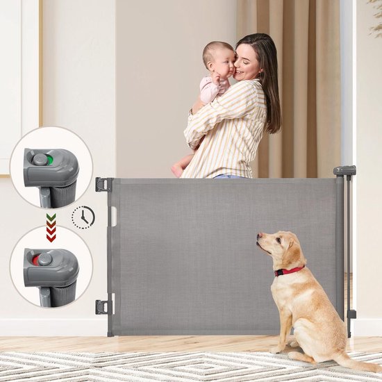 AutoLock Intrekbare traphek 180 cm extra breed - bediening met één hand ...