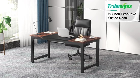 TRIBESIGNS - Computertafel - Bureau - Met Dikker Frame - Industrieel - Vintage -... | bol