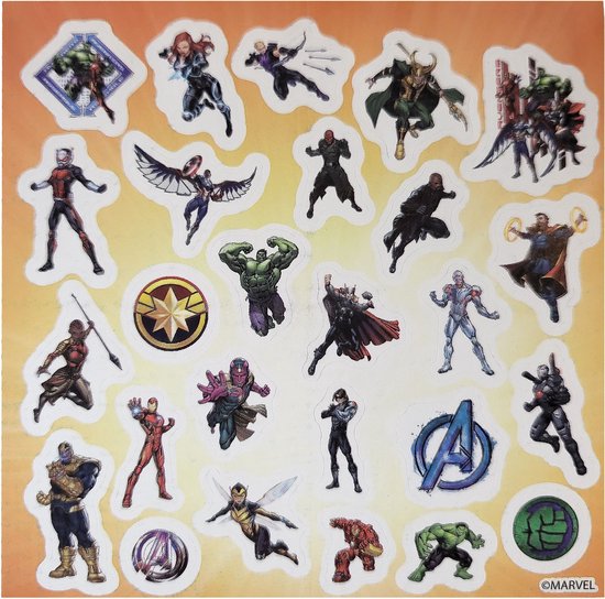 Marvel Avengers - Stickerblokje - 10x10cm - 12 vellen in verschillende ...