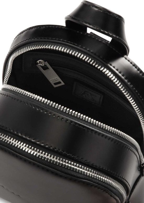 Small black rigid leather backpack | bol