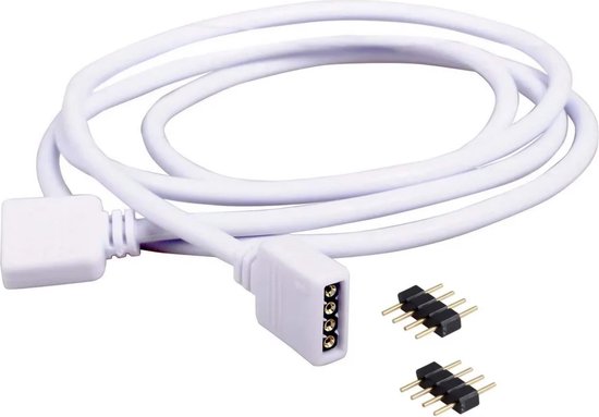 4-pins 10 mm led connector - wit - Smartkabel - RGB - verlengkabel - 1 ...
