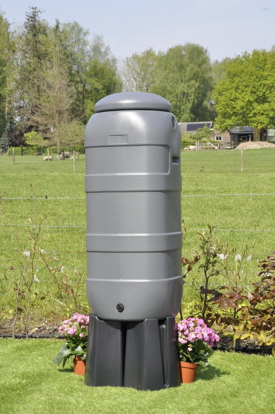 Regenton Rainsaver - Antraciet 100 L + Voet + Vulautomaat | bol