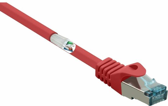 Renkforce RF-5043972 RJ45 Netwerkkabel, patchkabel CAT 6A S/FTP 1.00 m Rood... | bol