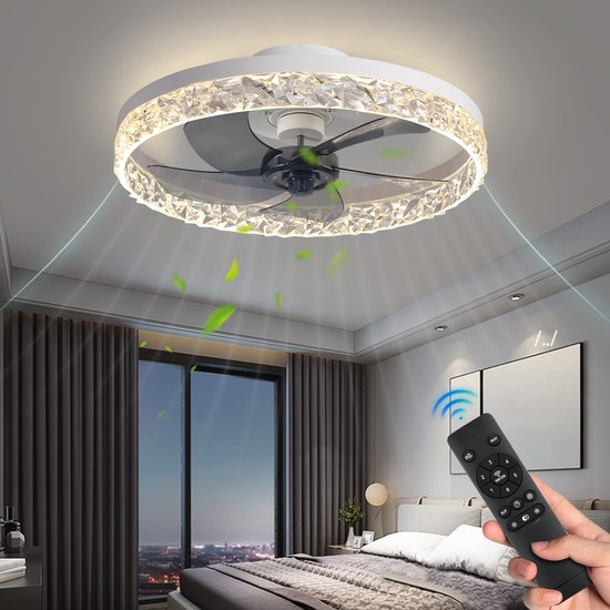 Kibus Ventilator Lamp - Wit - Afstandsbediening - 50cm - 60W ...