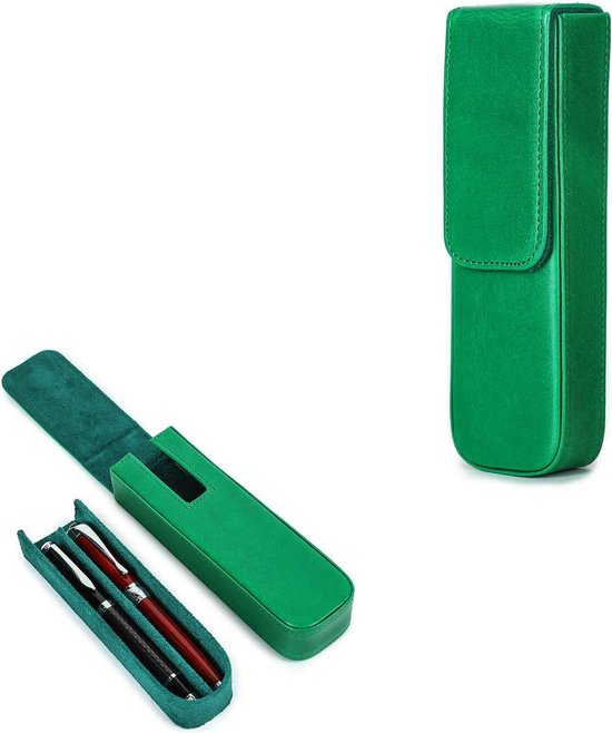 Pen Case Vegetable Tanned Leather Made Fountain Pen Storage Box with ...