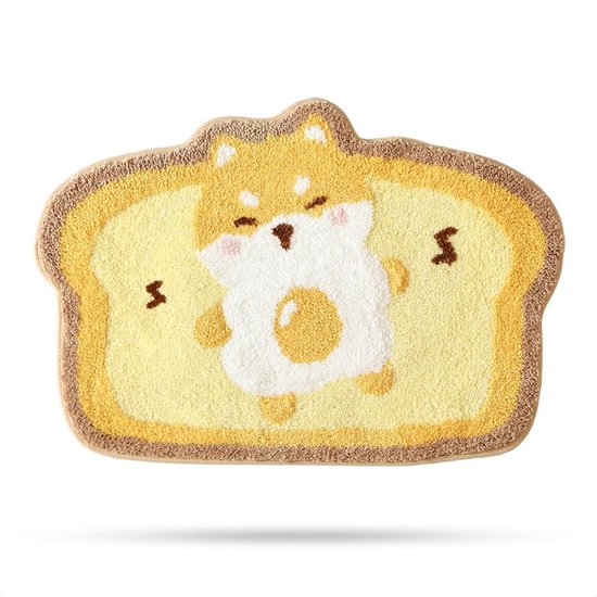 Cute Toast Microfiber Bath Mats - Soft, Absorbent, Non Slip - Machine ...