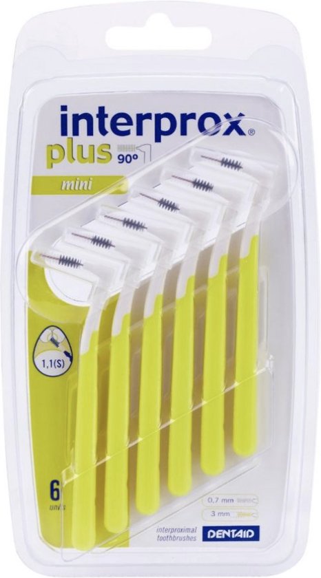 Interprox Plus Mini - 3.0 mm - Geel - 3 x 6 stuks - Voordeelpakket | bol