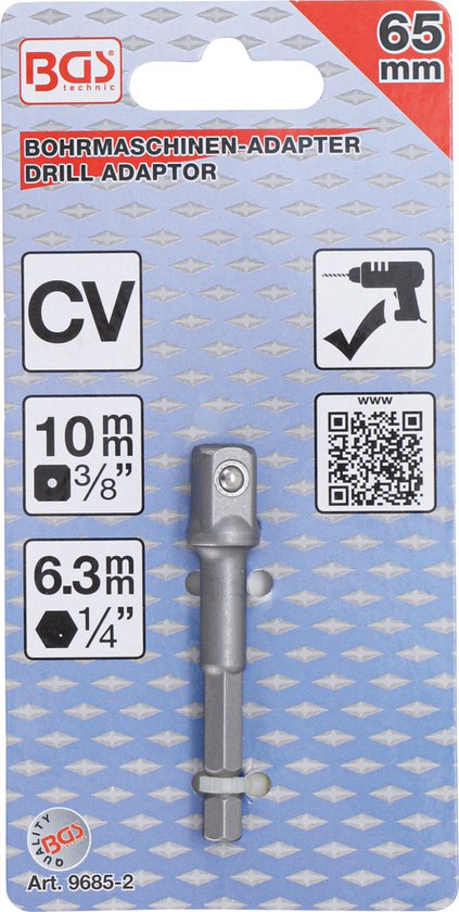 BGS Adapter voor boormachine 10 mm (3/8) | bol