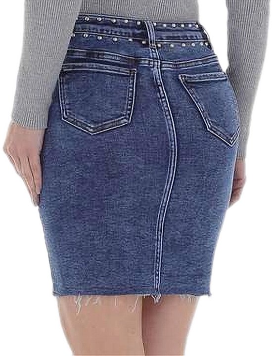 Dilena fashion jeans rok spijker studs | bol