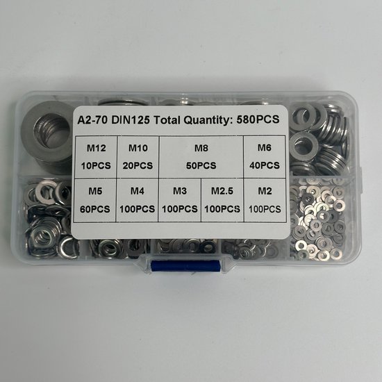 Belle Vous Roestvrijstalen Platte Ringen met Opbergdoos (580 Stuks) 9 ...